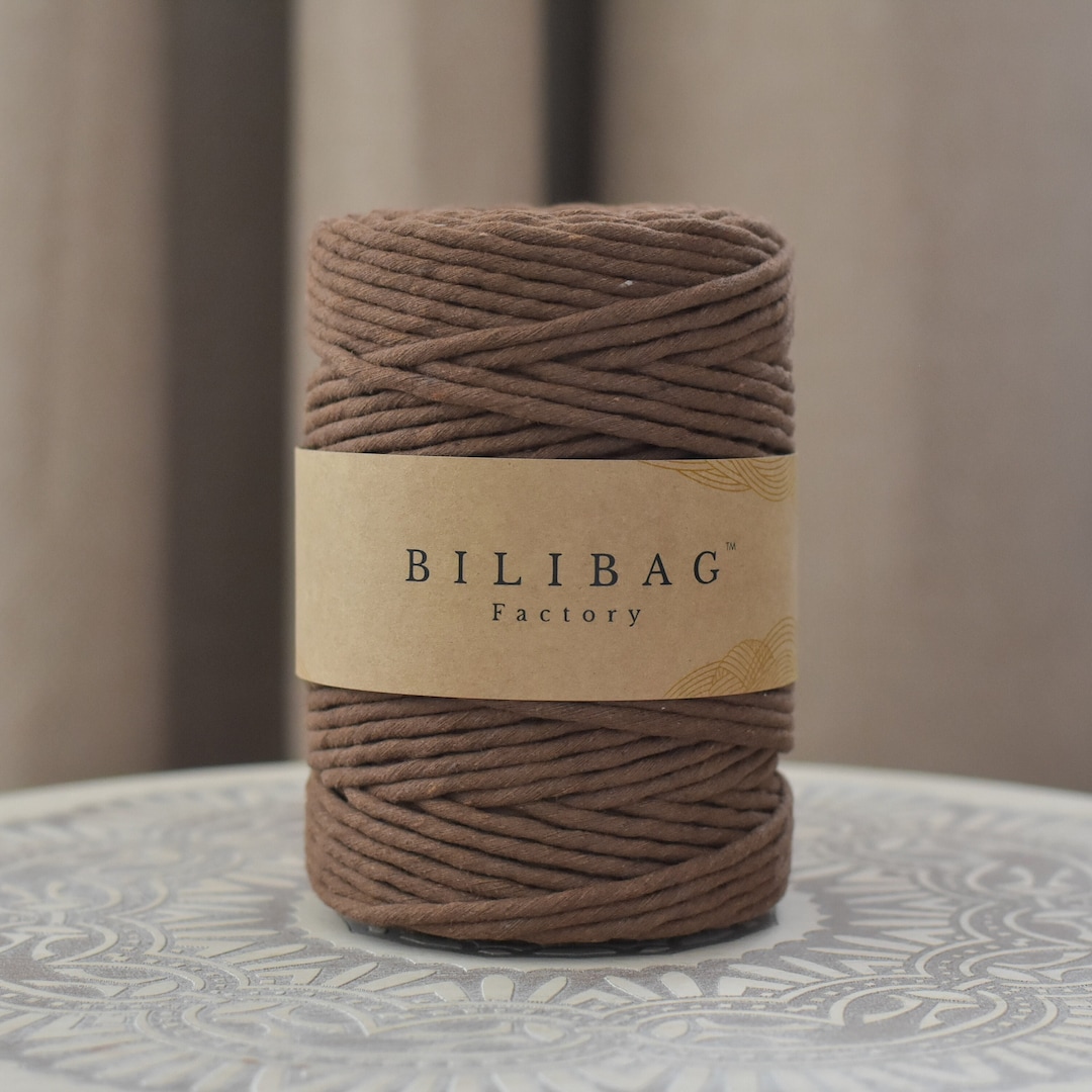 Twisted Macrame Cord, Brown Bilibag Factory Cotton Cord 5mm, 100m ...