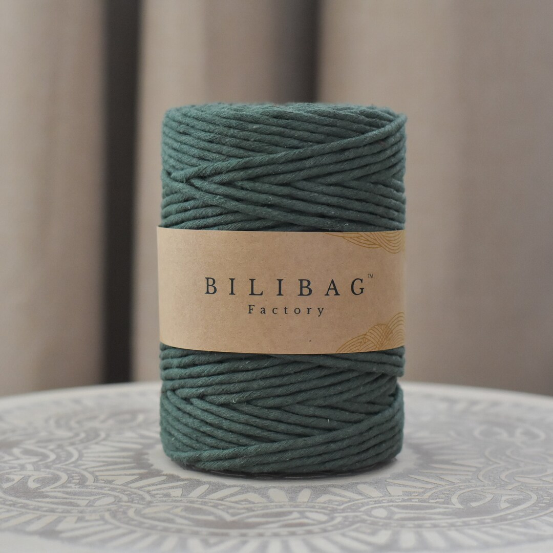 Deep Green Twisted Macrame Cord 5mm, Made in UK, Bilibag Factory - Etsy