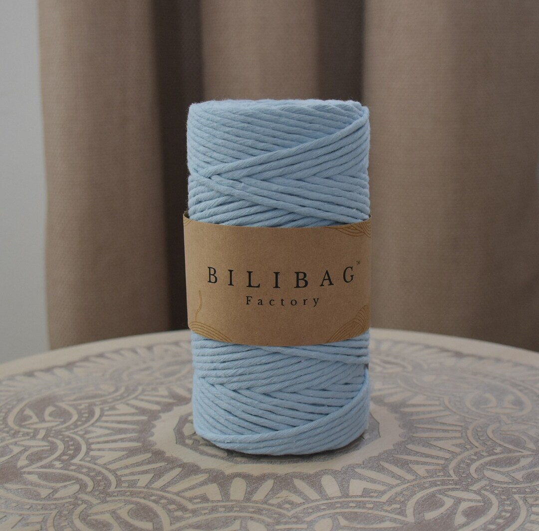 Baby Blue Twisted Macrame Cord, 3mm Single Ply, 100m, Bilibag Factory ...