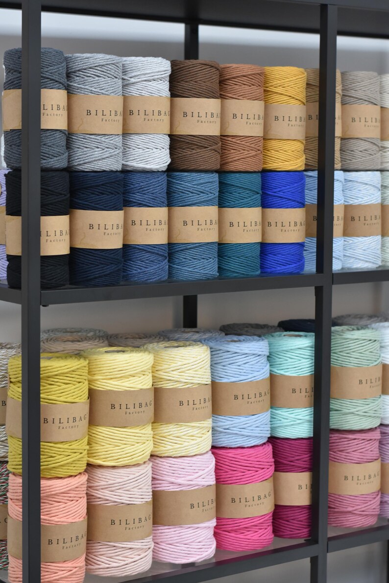 Baby Blue Macrame Cord, 5mm Single Ply, 100m Recycled Cotton, Bilibag ...