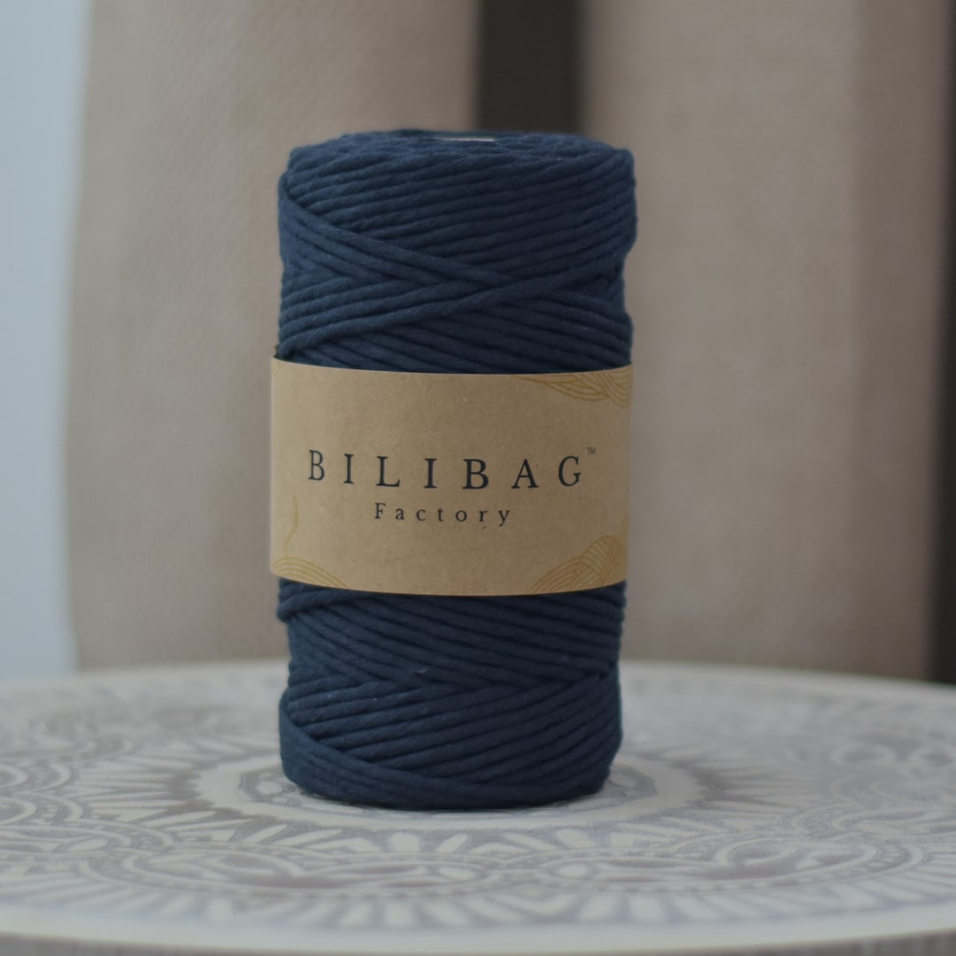Navy Blue 3mm Twisted Macrame Cord, Cotton, 100m, Bilibag Factory - Etsy UK