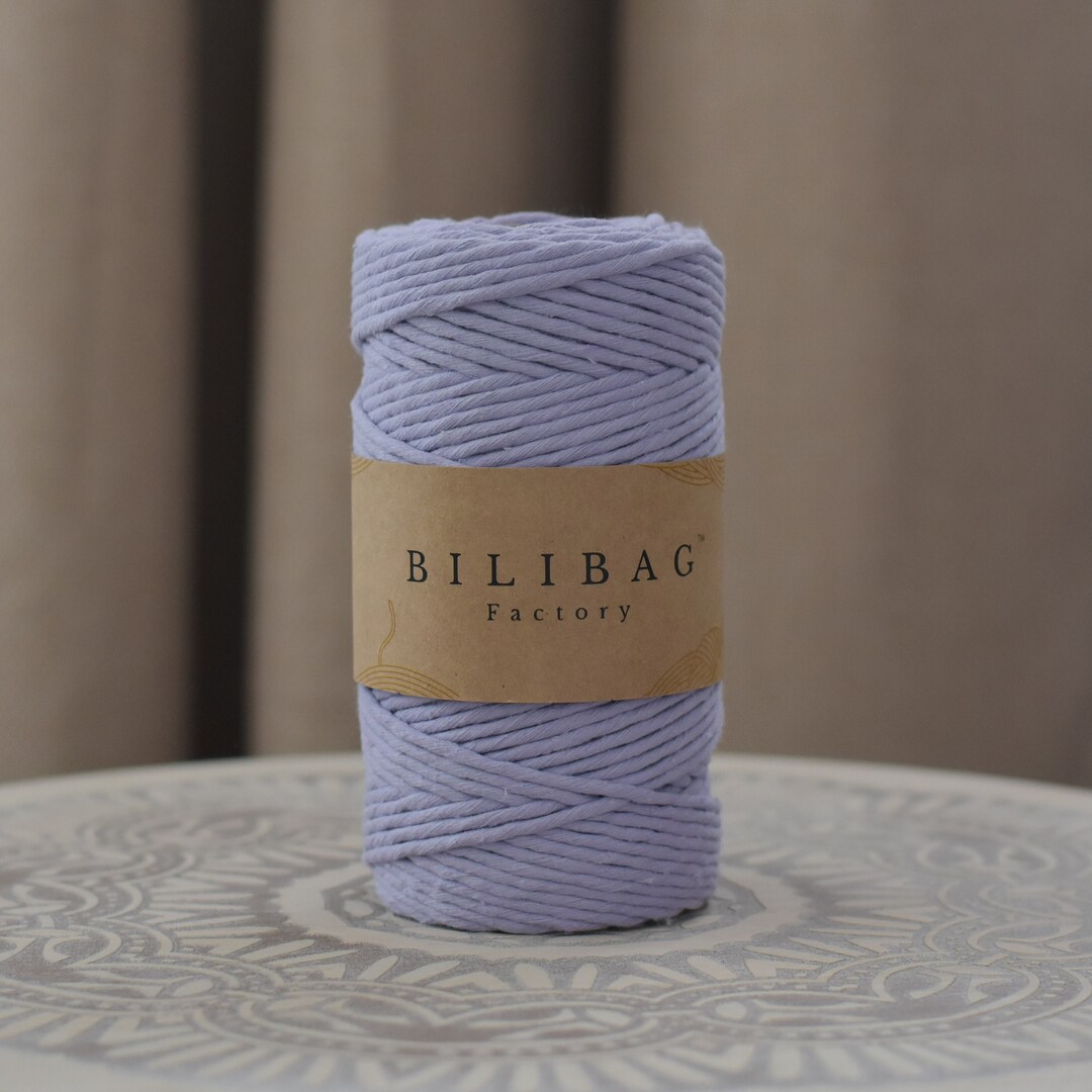 Twisted Macrame Cord, Lilac Bilibag Factory Cotton Cord 3mm, 100m ...
