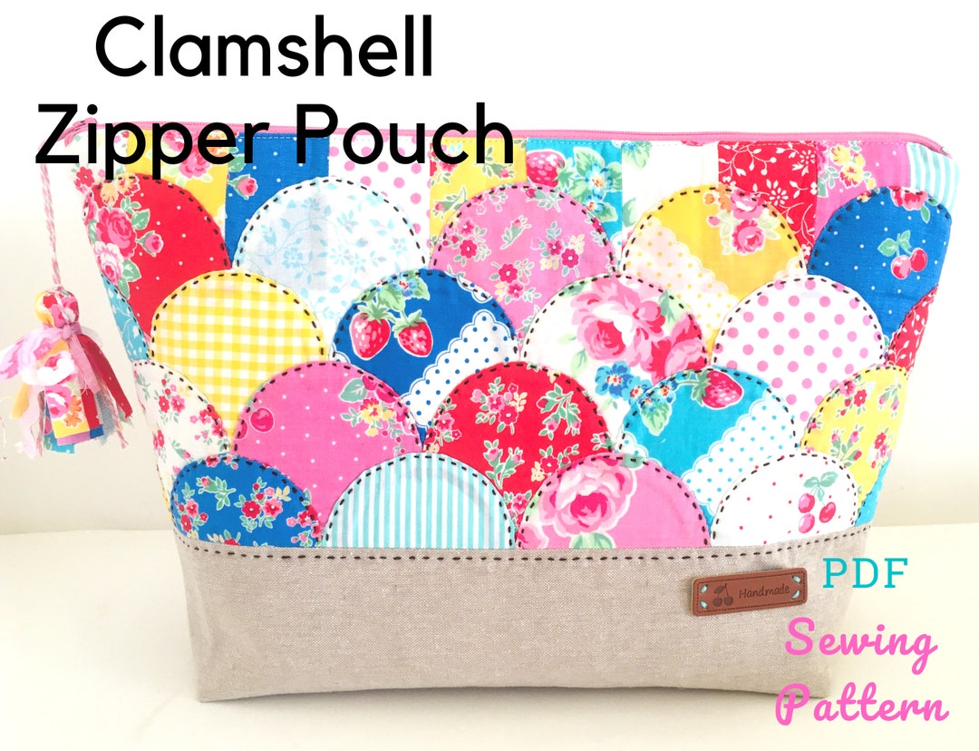 Patchwork Clamshell Zipper Pouch- English Paper Piecing Pouch Using ...