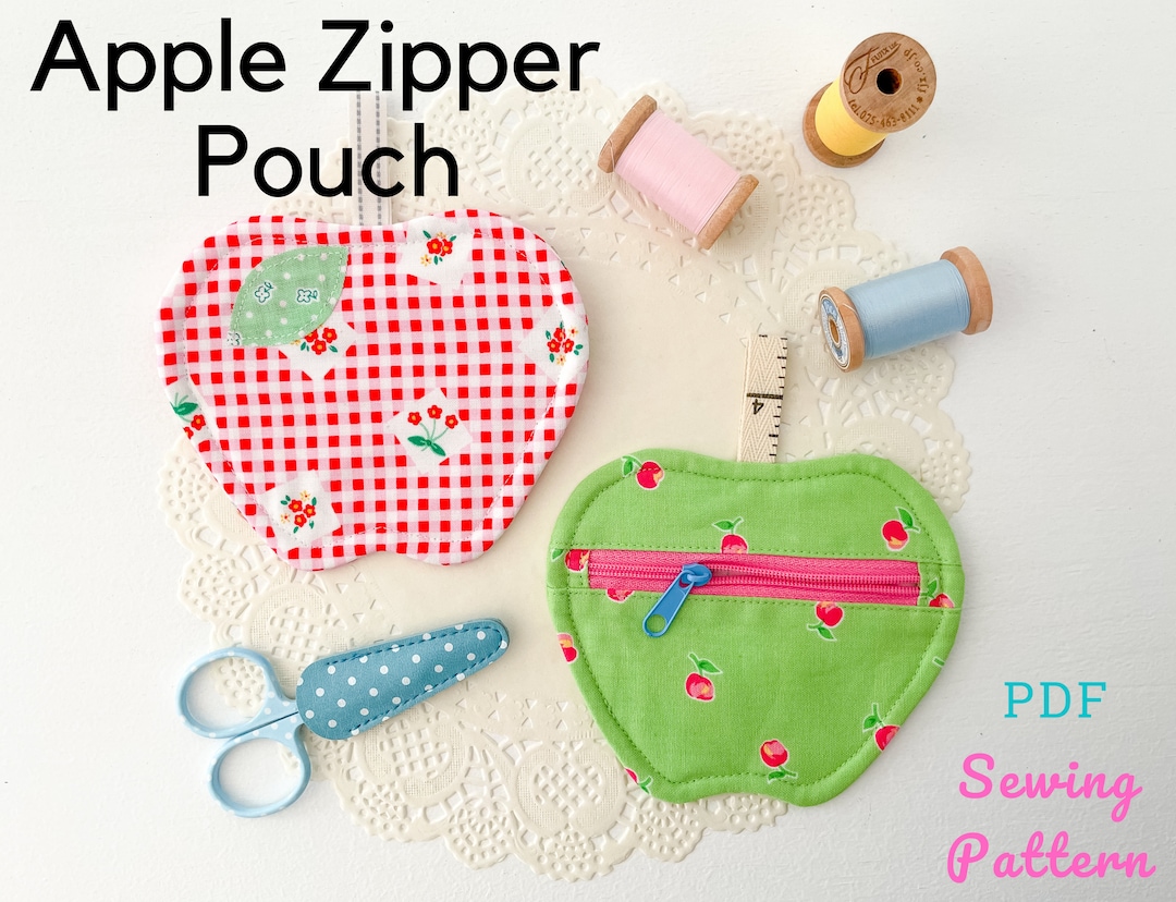 Apple Zipper Pouch Sewing Pattern: Coin Purse PDF (digital Download) - Etsy