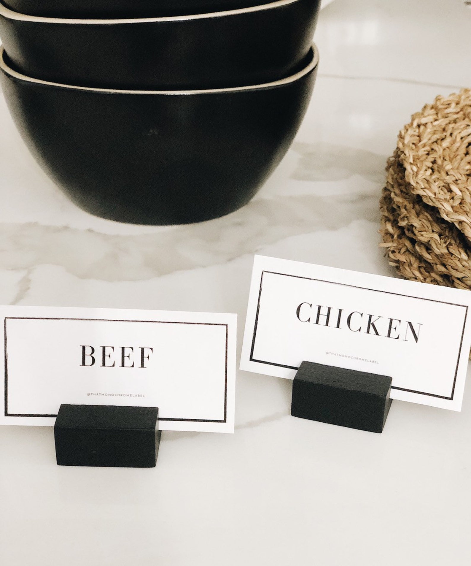 Wooden Place Card/food Labels Holder set of 4 With Free - Etsy