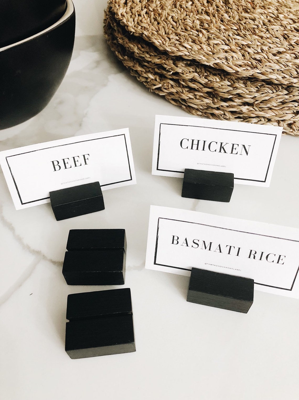 Wooden Place Card/food Labels Holder set of 4 With Free | Etsy