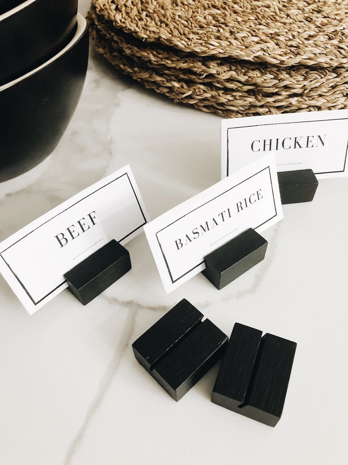 Wooden Place Card/food Labels Holder set of 4 With Free | Etsy