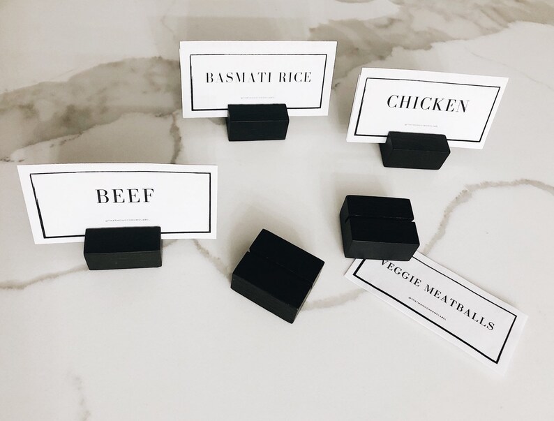 Wooden Place Card/food Labels Holder (set of 4) With Free Optional ...