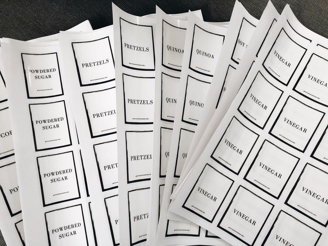 Clear/transparent Pantry Items Sticker Labels - Etsy