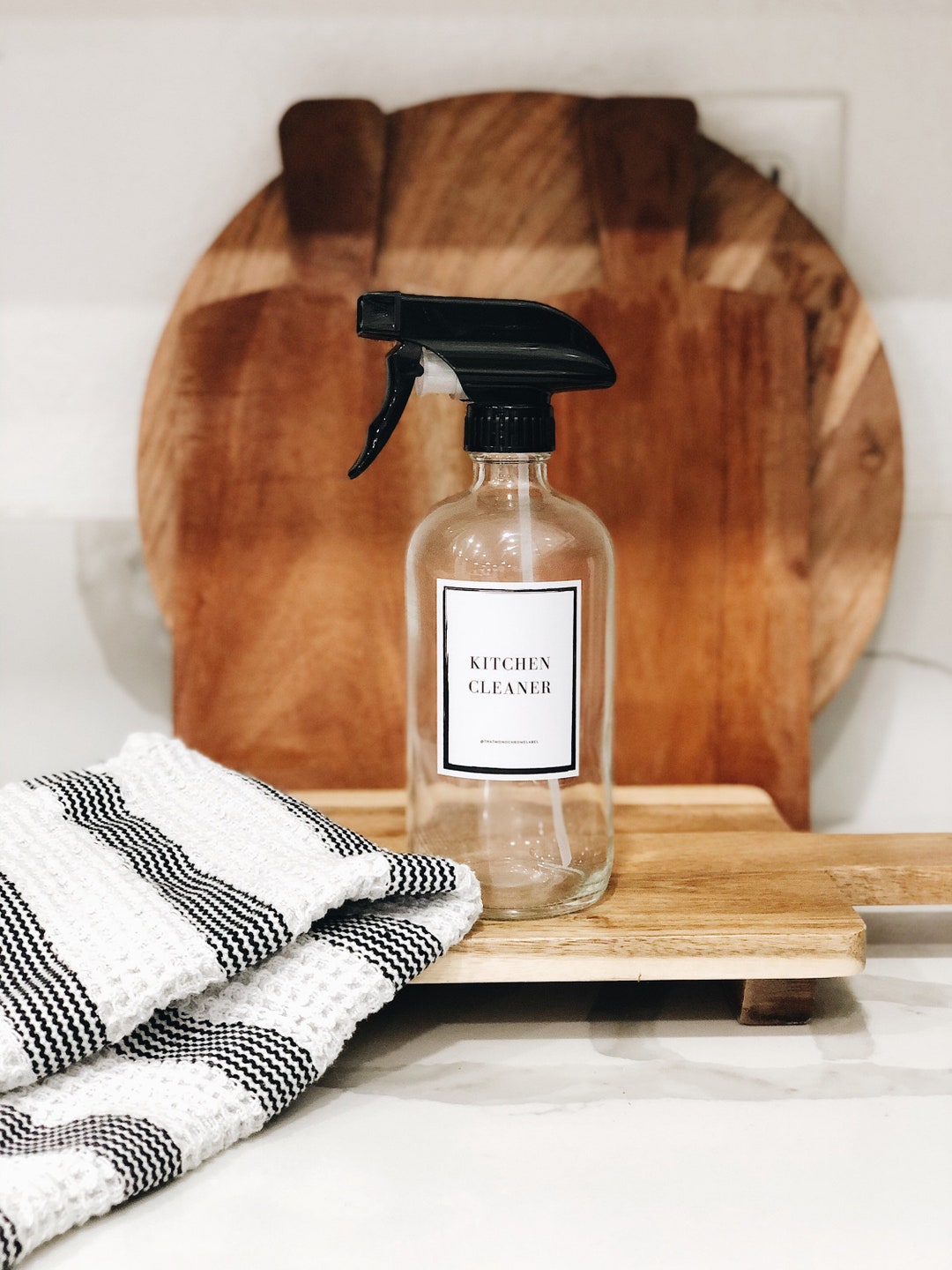 Glass Spray Cleaning Bottles With Label 16oz (single Bottle) - Etsy
