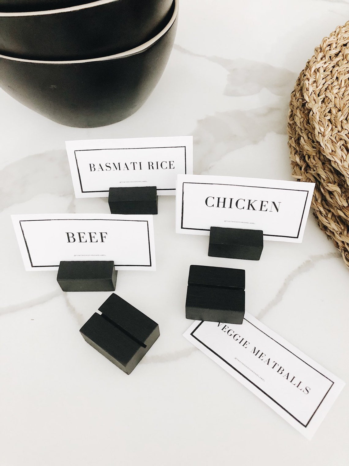 Wooden Place Card/food Labels Holder set of 4 With Free | Etsy