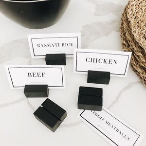 Wooden Place Card/food Labels Holder (set of 4) With Free Optional ...