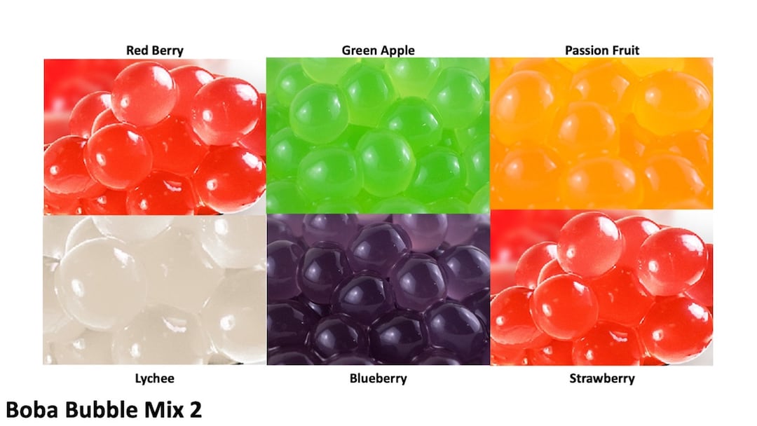 6 X 120ml / 120g Bubble Tea Popping Boba Bursting Bubbles Flavour ...