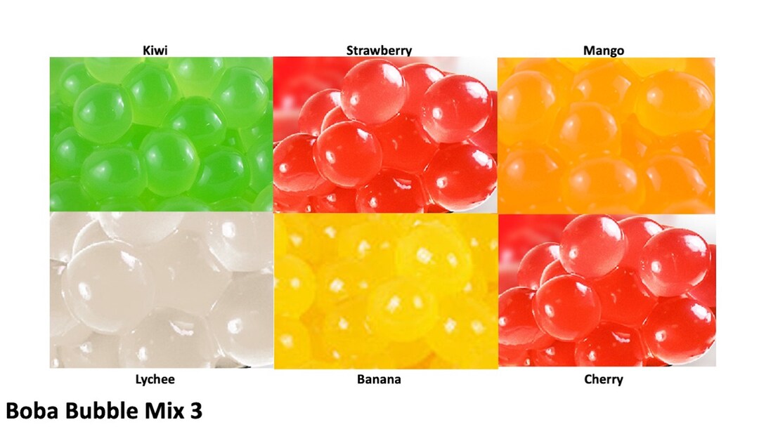 6 X 120ml / 120g Bubble Tea Popping Boba Bursting Bubbles Flavour ...