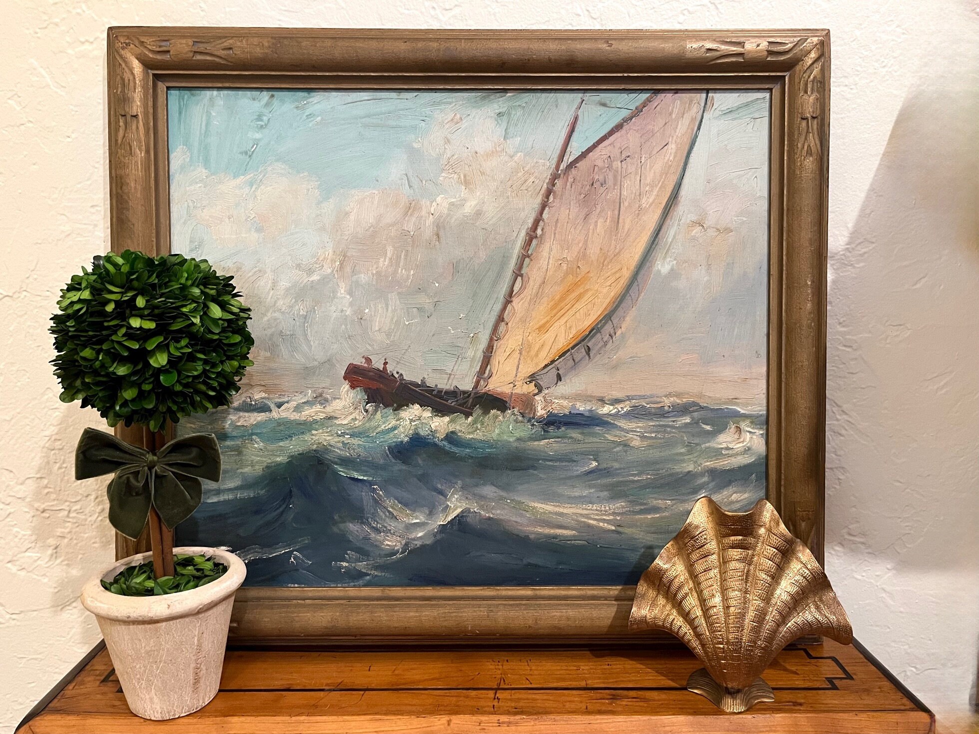 James Arthur Merriam Rare Impressionist Sailboat at Sea Oil Painting - Etsy