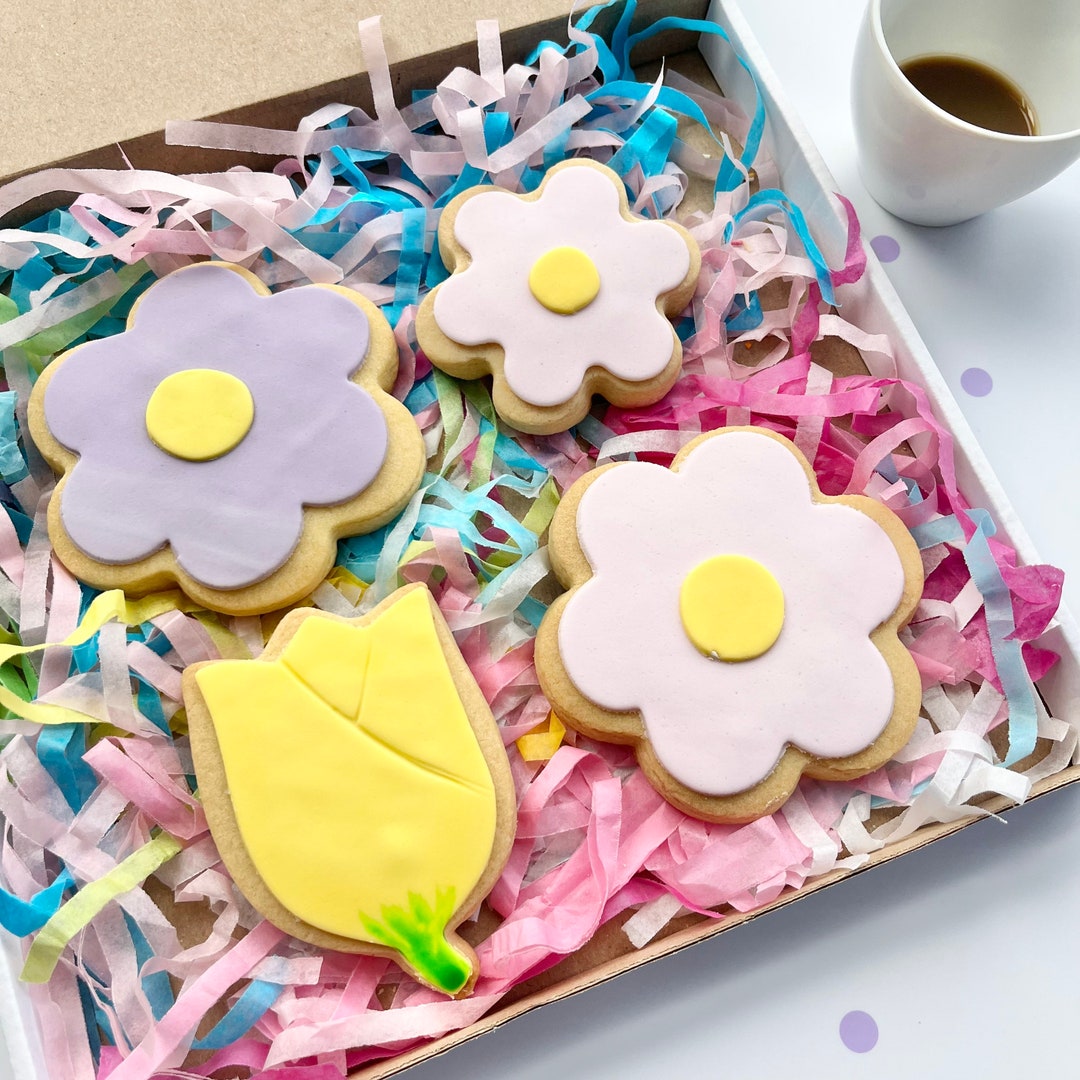 Flower Biscuit Gift Box | Flower Bouquet Gift | Shortbread Cookies - Etsy