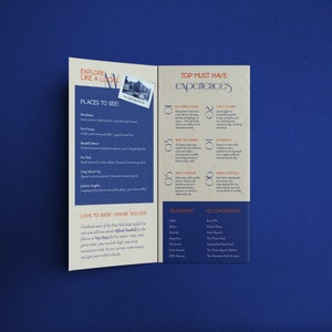 City Guide Vintage Trifold Brochure Template | Travel Guide Template ...