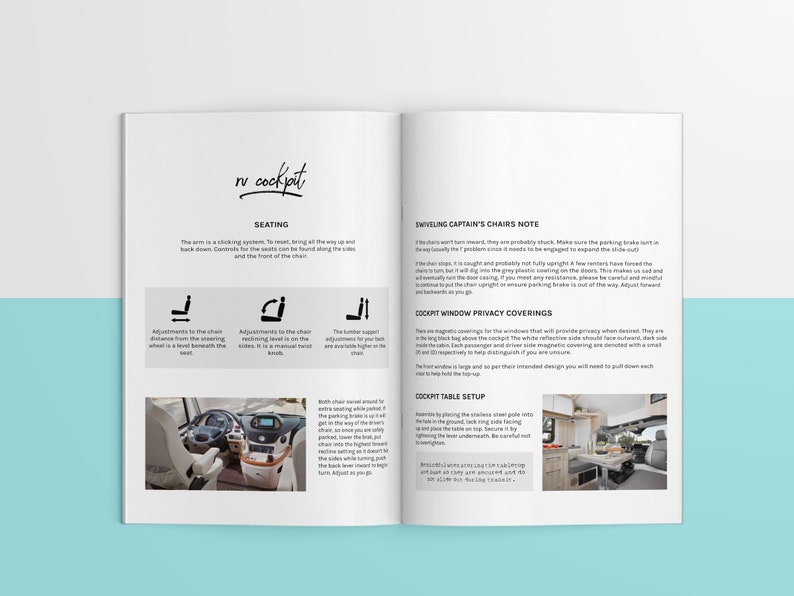 RV Rental Welcome Book Template | RV Rental Manual Template | Rv ...