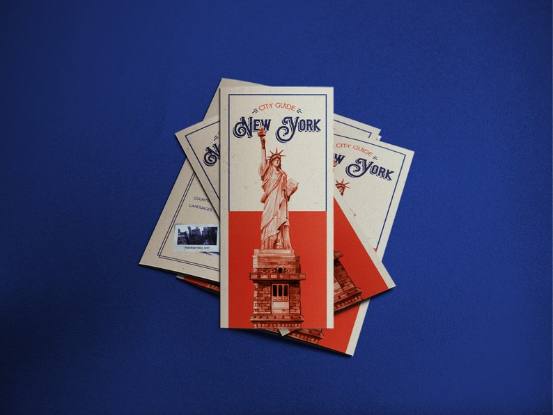 City Guide Vintage Trifold Brochure Template | Travel Guide Template ...