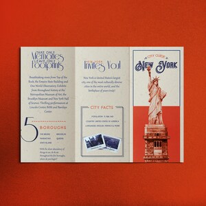 City Guide Vintage Trifold Brochure Template | Travel Guide Template ...