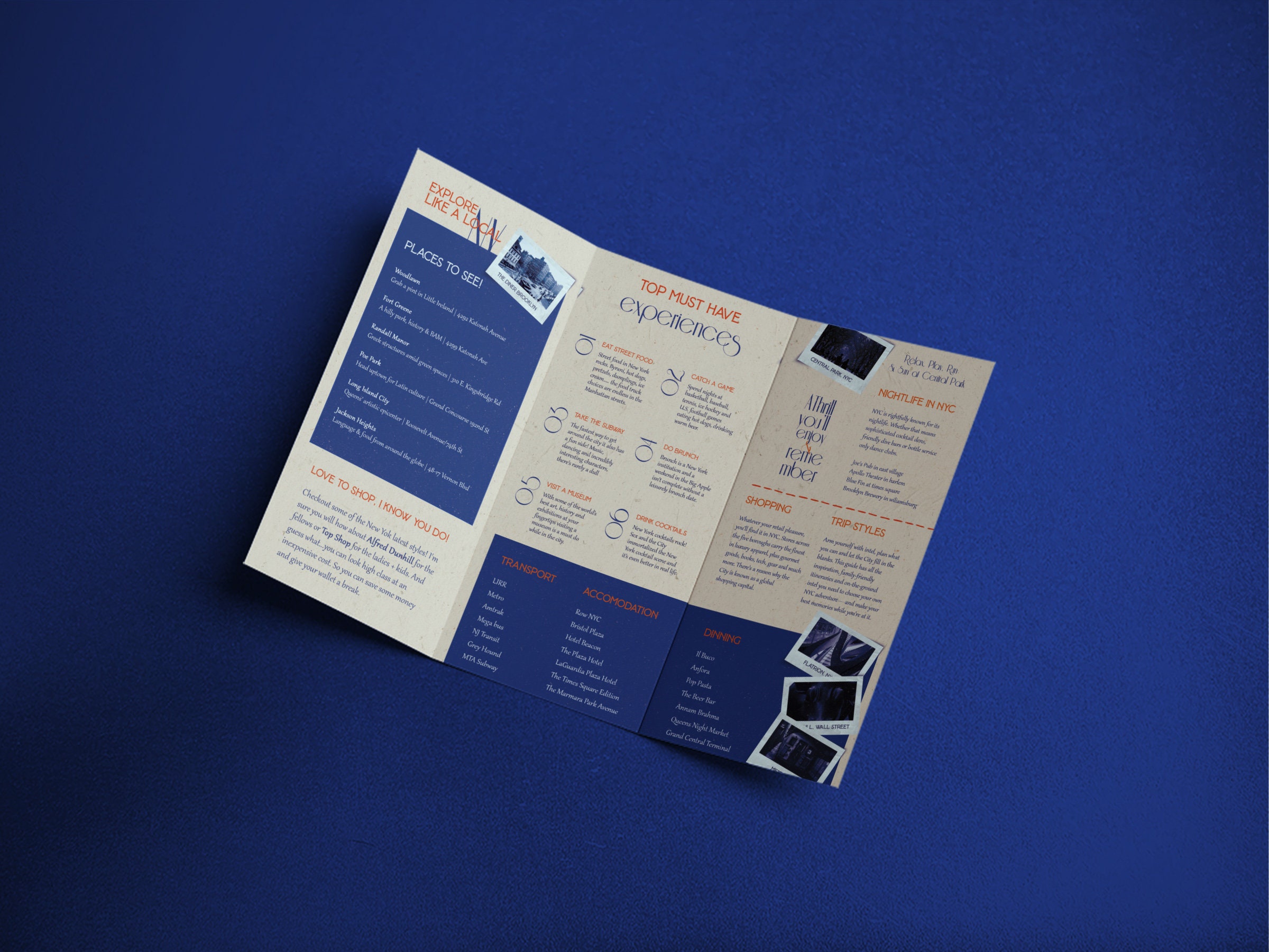 City Guide Vintage Trifold Brochure Template | Travel Guide Template ...