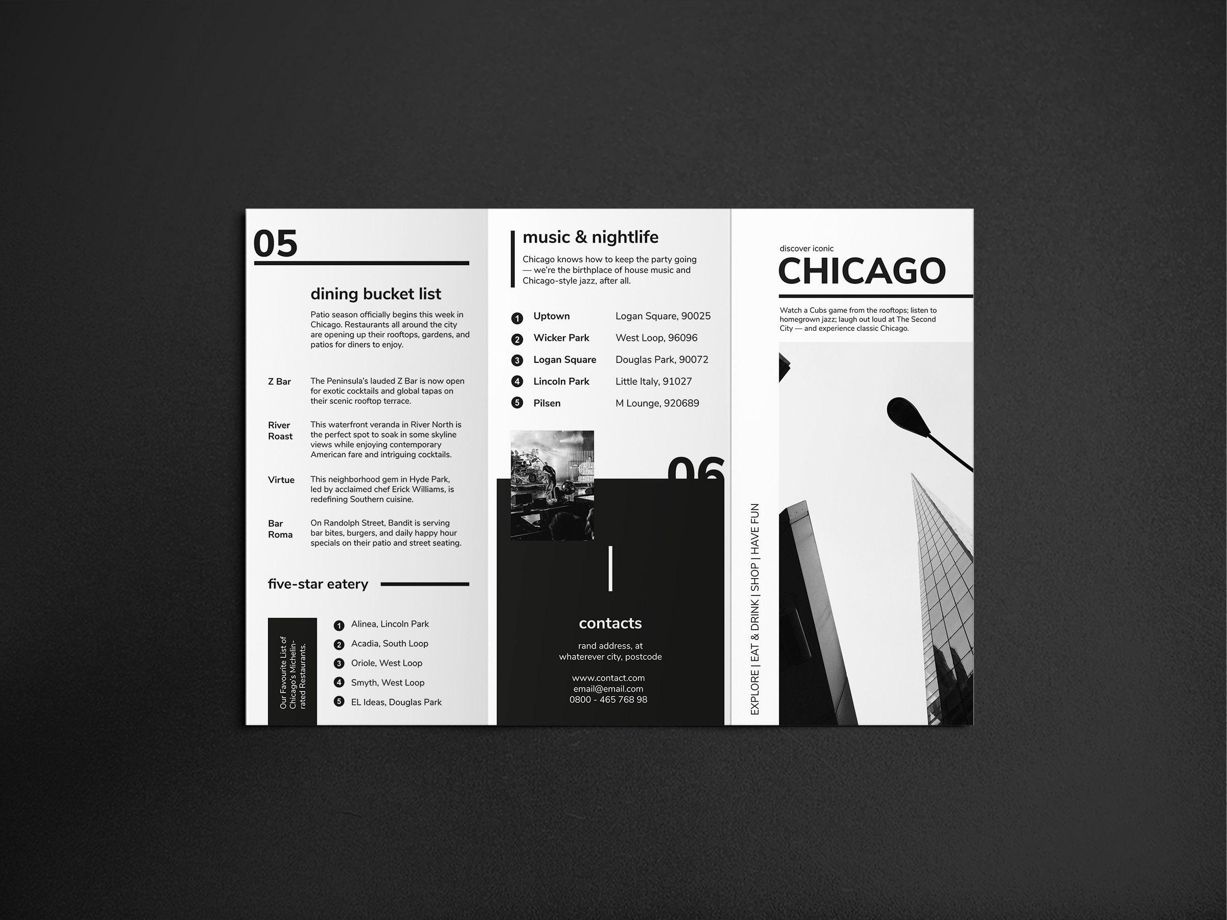 Minimal Trifold Brochure Template Travel Guide Template Multipurpose ...