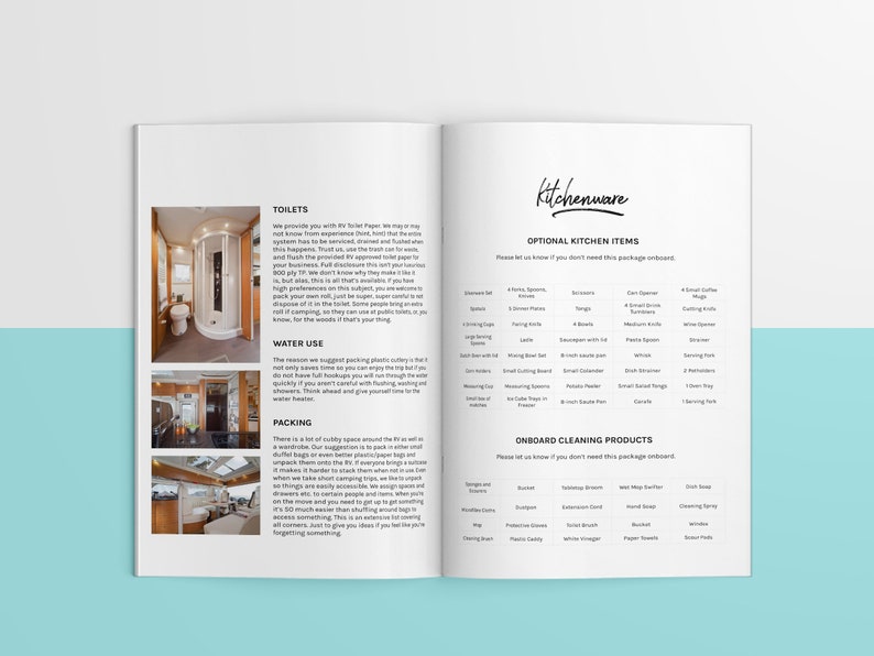 RV Rental Welcome Book Template: 18-page Guide (canva + Indesign) - Etsy