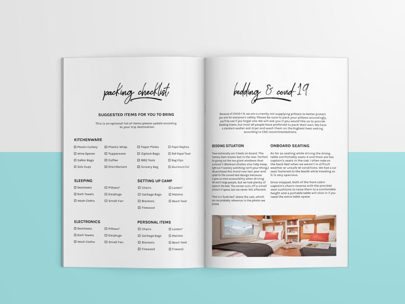 RV Rental Welcome Book Template: 18-page Guide (canva + Indesign) - Etsy