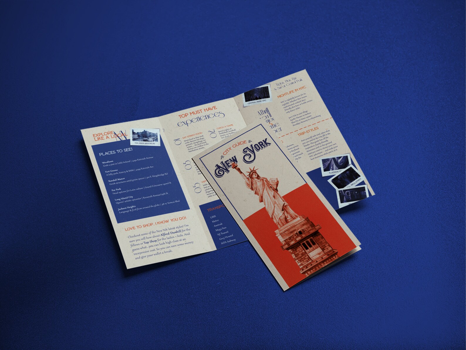 City Guide Vintage Trifold Brochure Template | Travel Guide Template ...