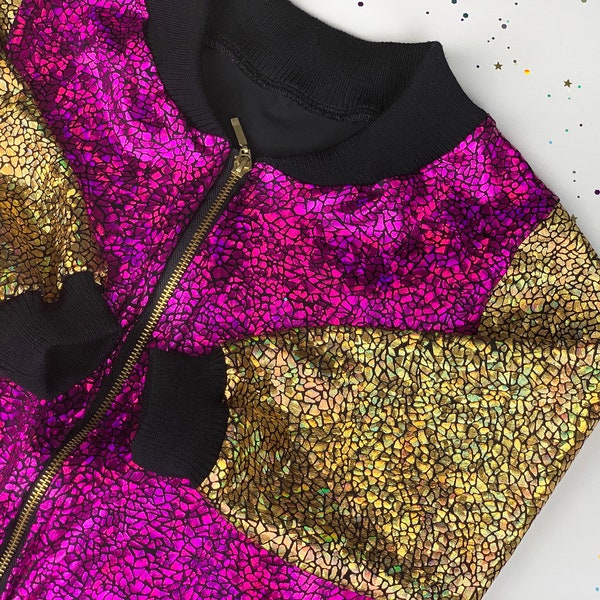 Metallic Bomber Jacket - Etsy