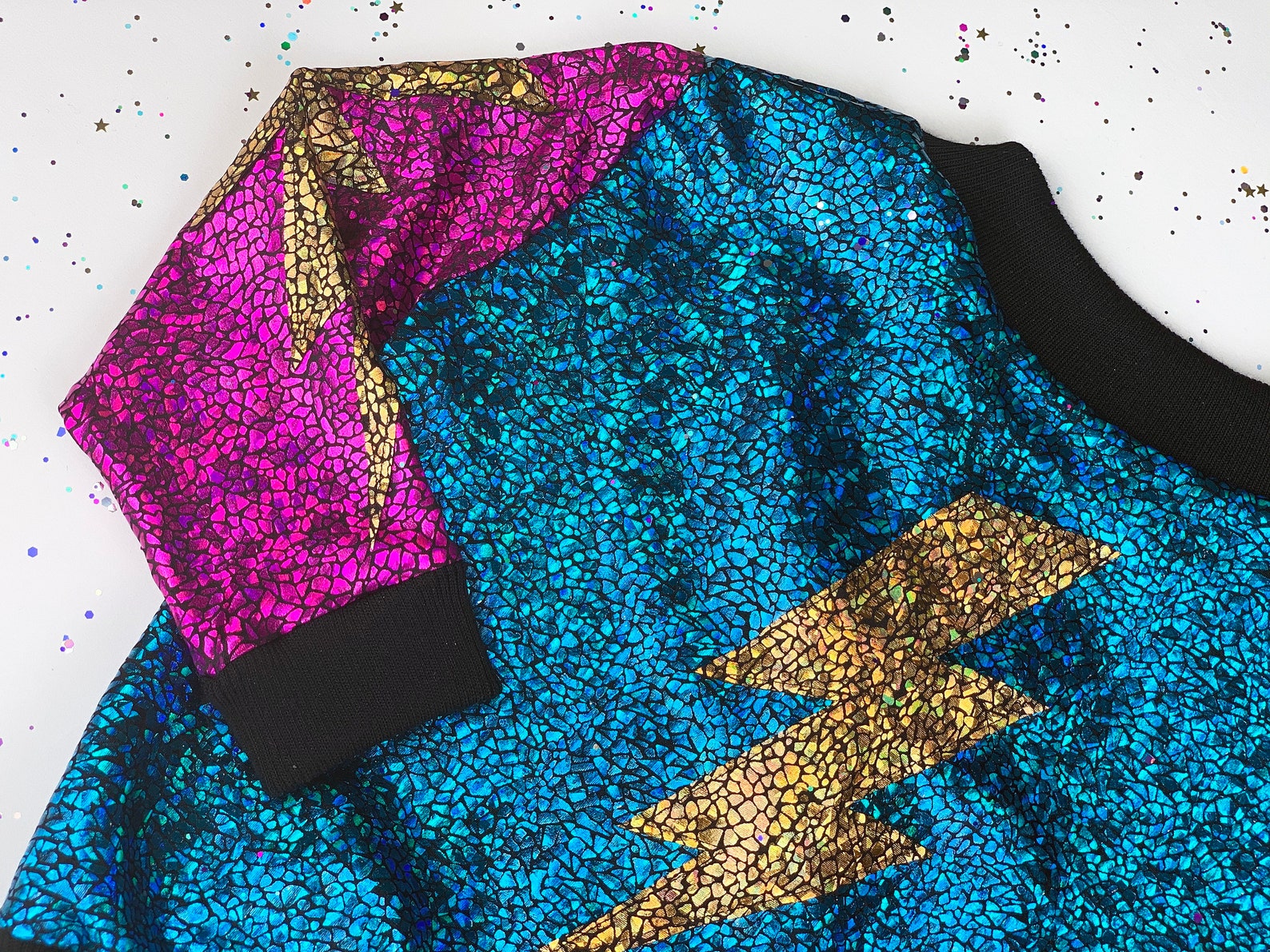 Kids Holographic Gold / Purple / Turquoise Lightning Bolt - Etsy