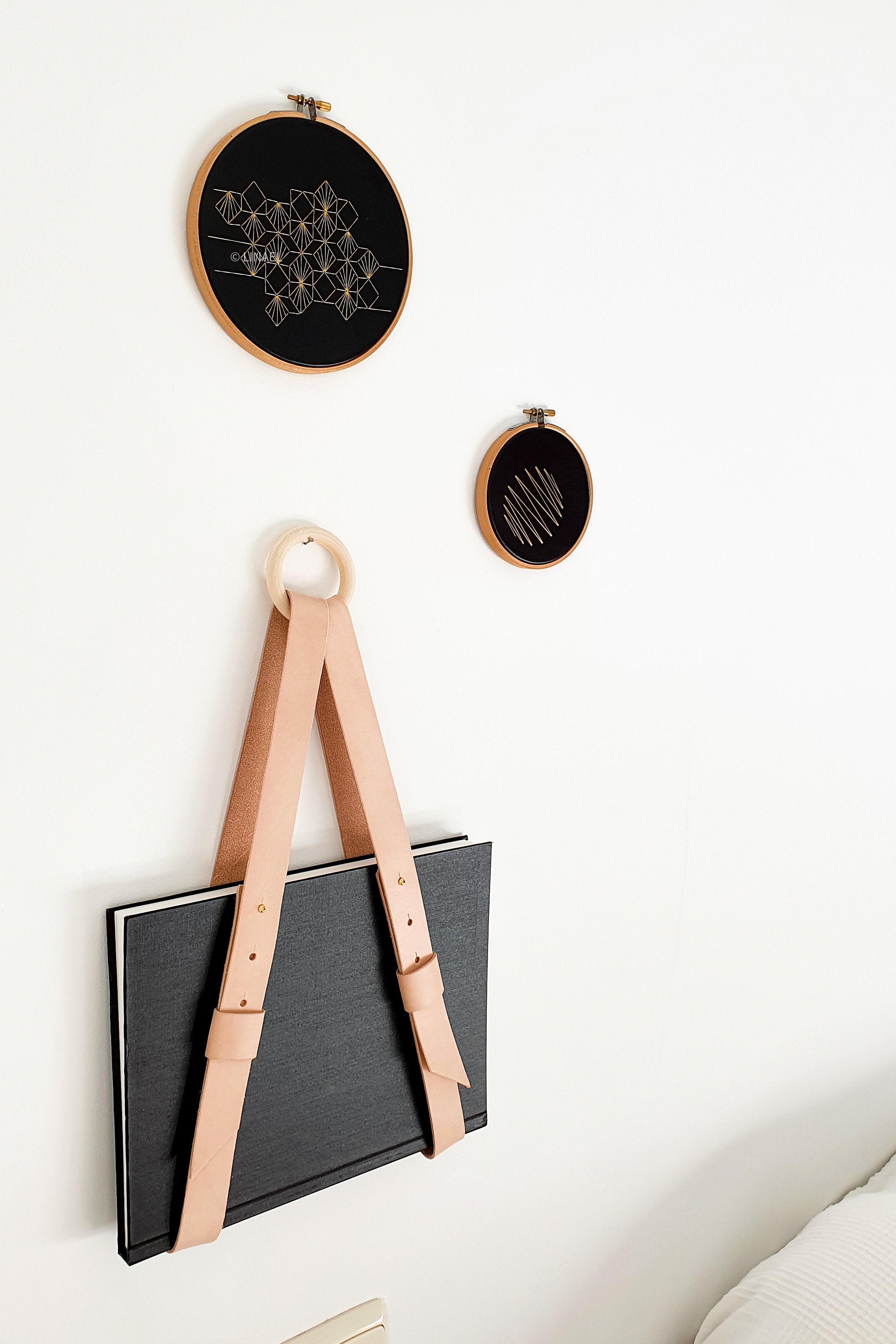 Leather Book Strap Leather Hanging Magazine Holder. Leather - Etsy UK