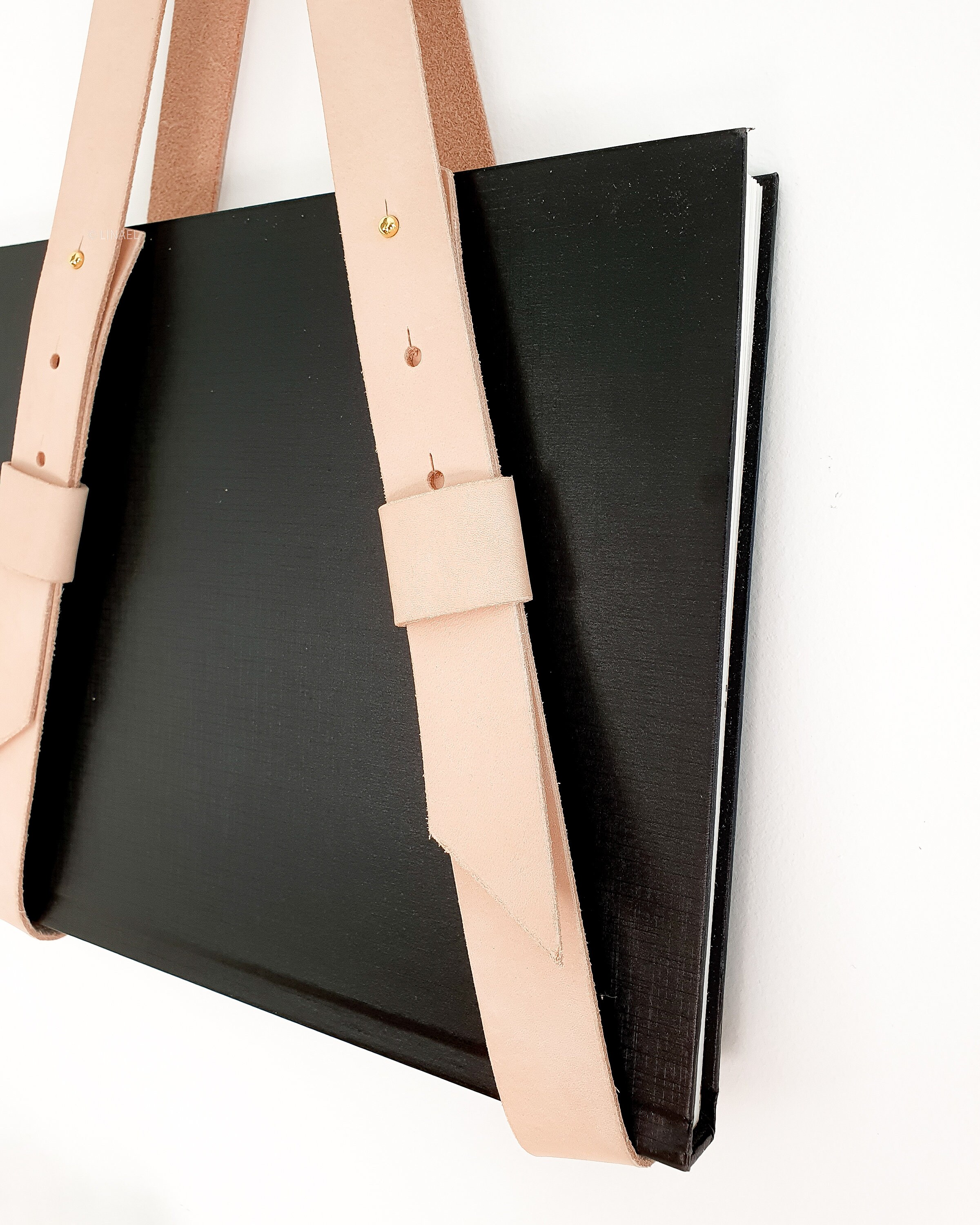 Leather Book Strap Leather Hanging Magazine Holder. Leather | Etsy