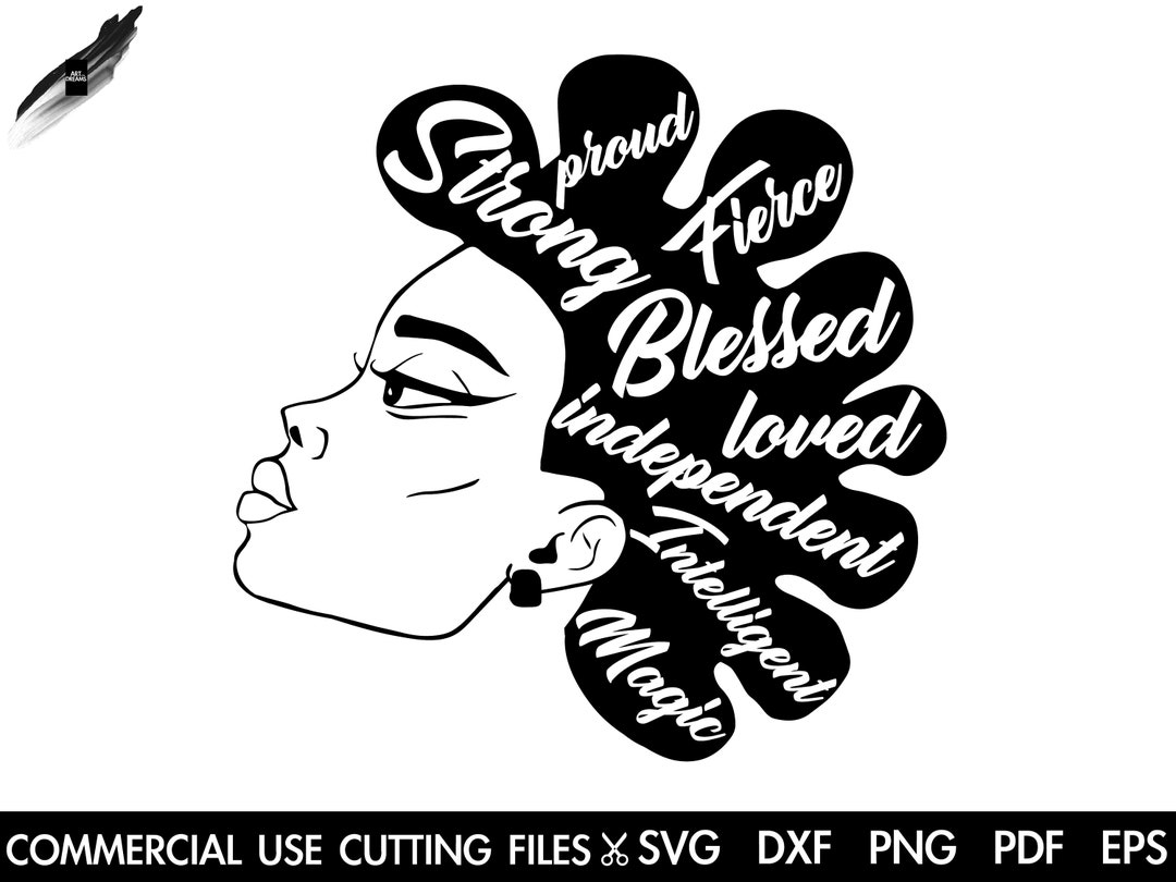 Black Woman Afro SVG: Empowering Woman Cut File (digital Download) - Etsy
