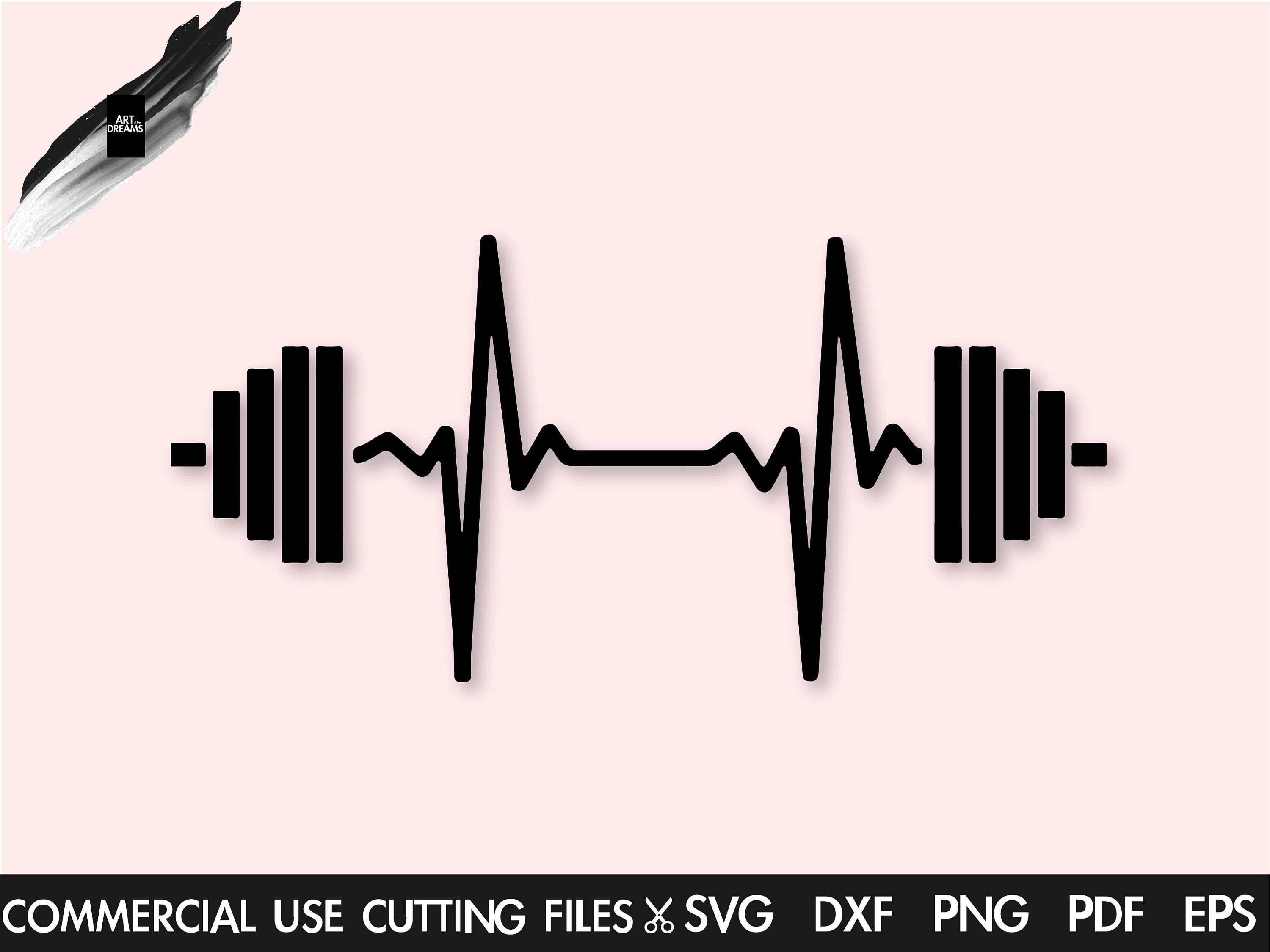 Barbell Heartbeat SVG Gym Svg Fitness Svg Weights Svg - Etsy