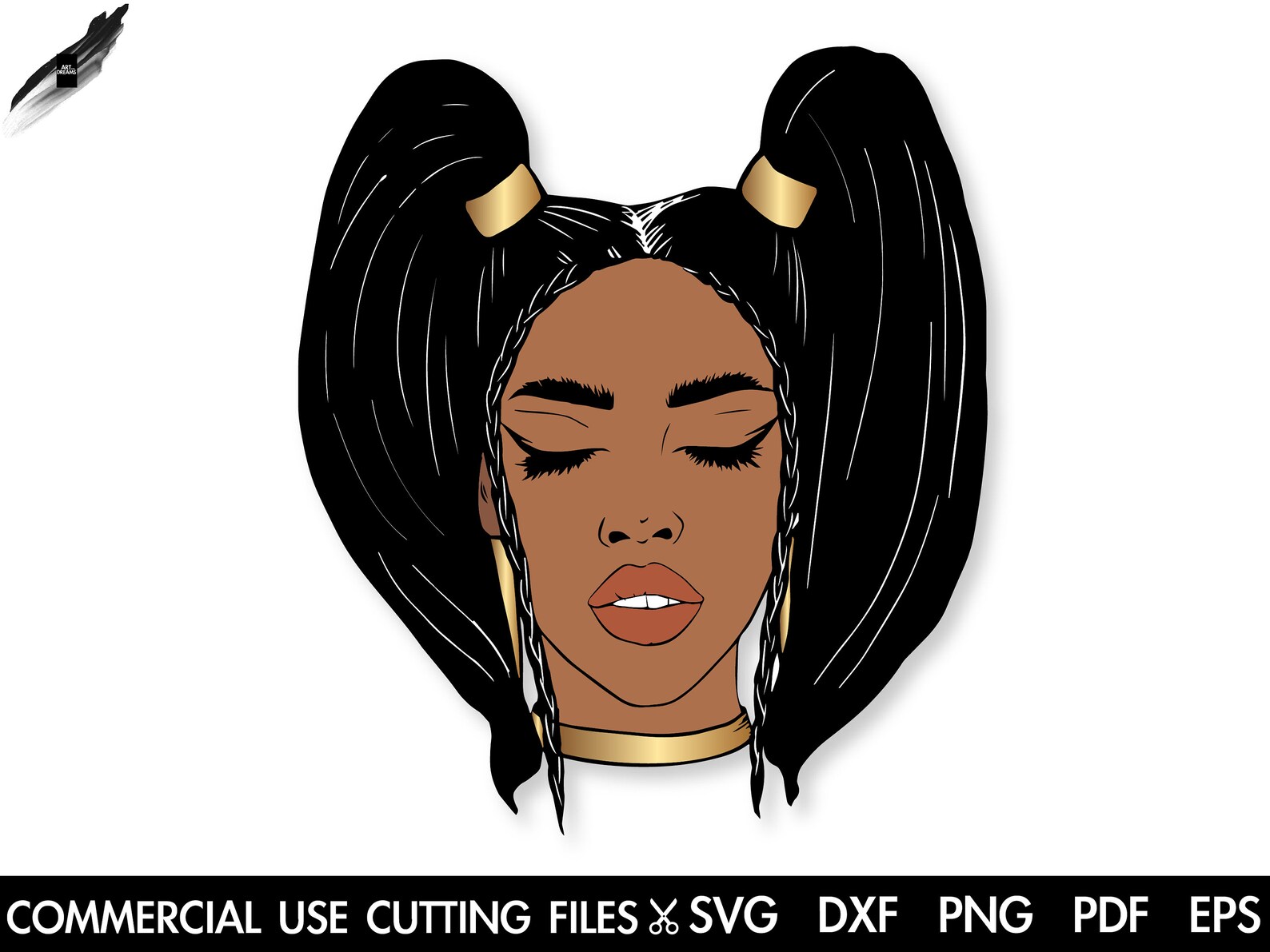 Girl With Ponytails SVG Beautiful Girl Svg Afro Svg Black | Etsy