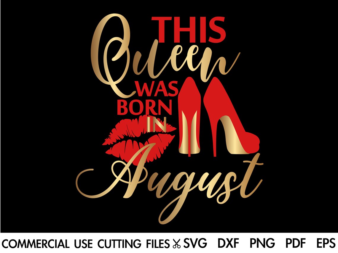 August Queen SVG: Birthday Gift, Afro Cut File (digital Download) - Etsy