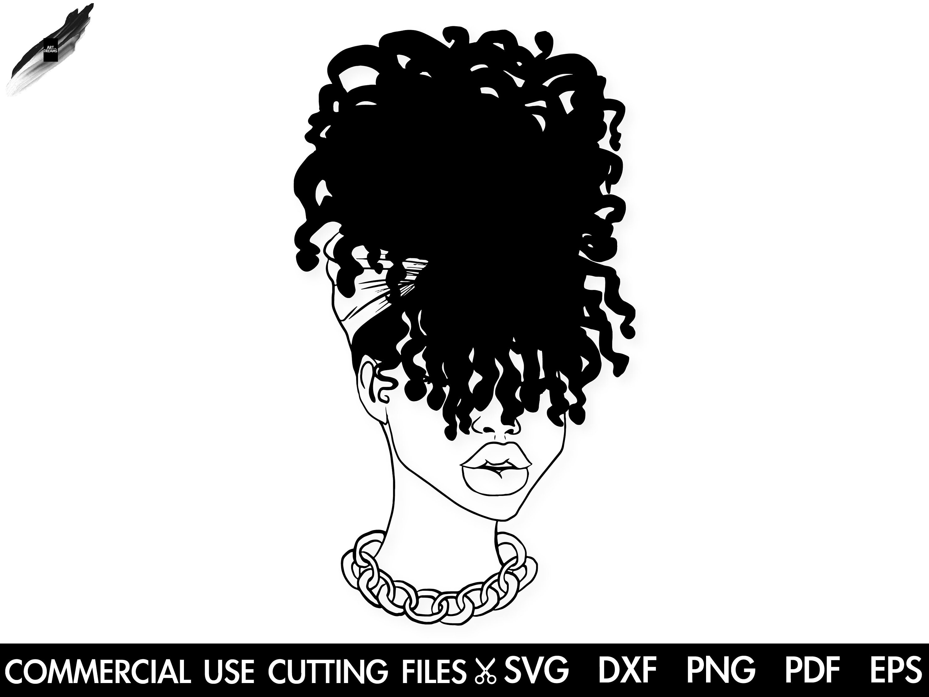 Black Woman Svg Locs Svg Dreadlocks Svg Afro Svg Black Etsy | Images ...