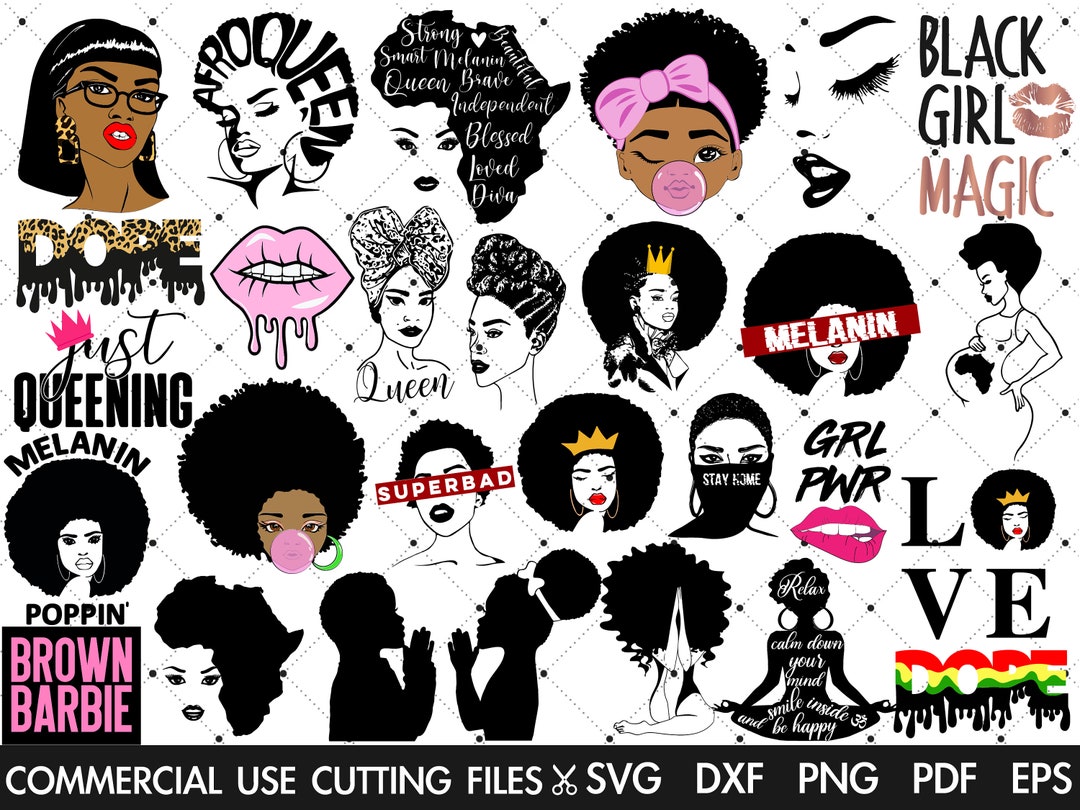 50 Afro Svg Bundle Black History Month Svg Afro Woman Svg Black