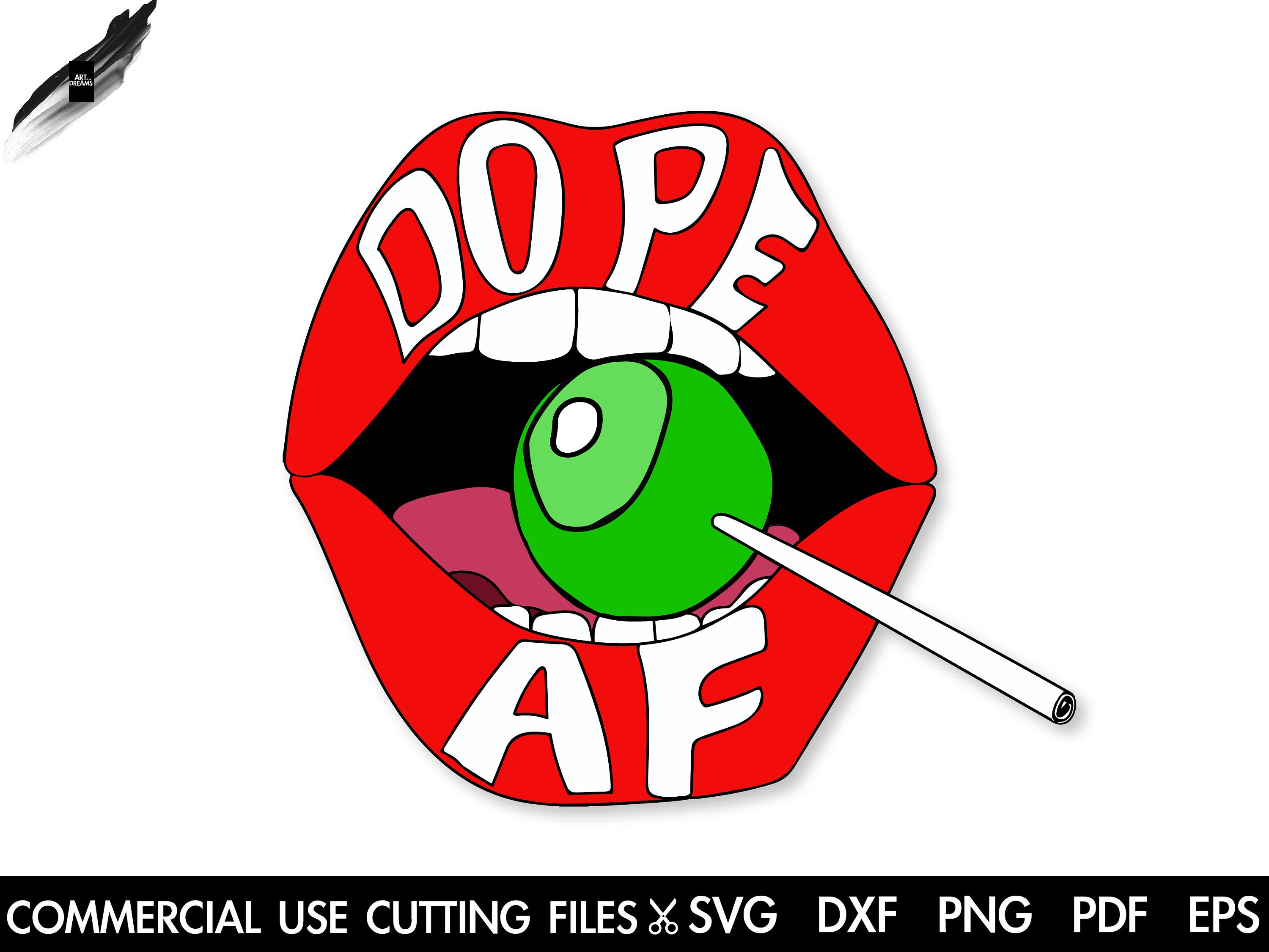 Dope AF Lips SVG Cut File, Melanin Afro Diva Design (digital Download ...