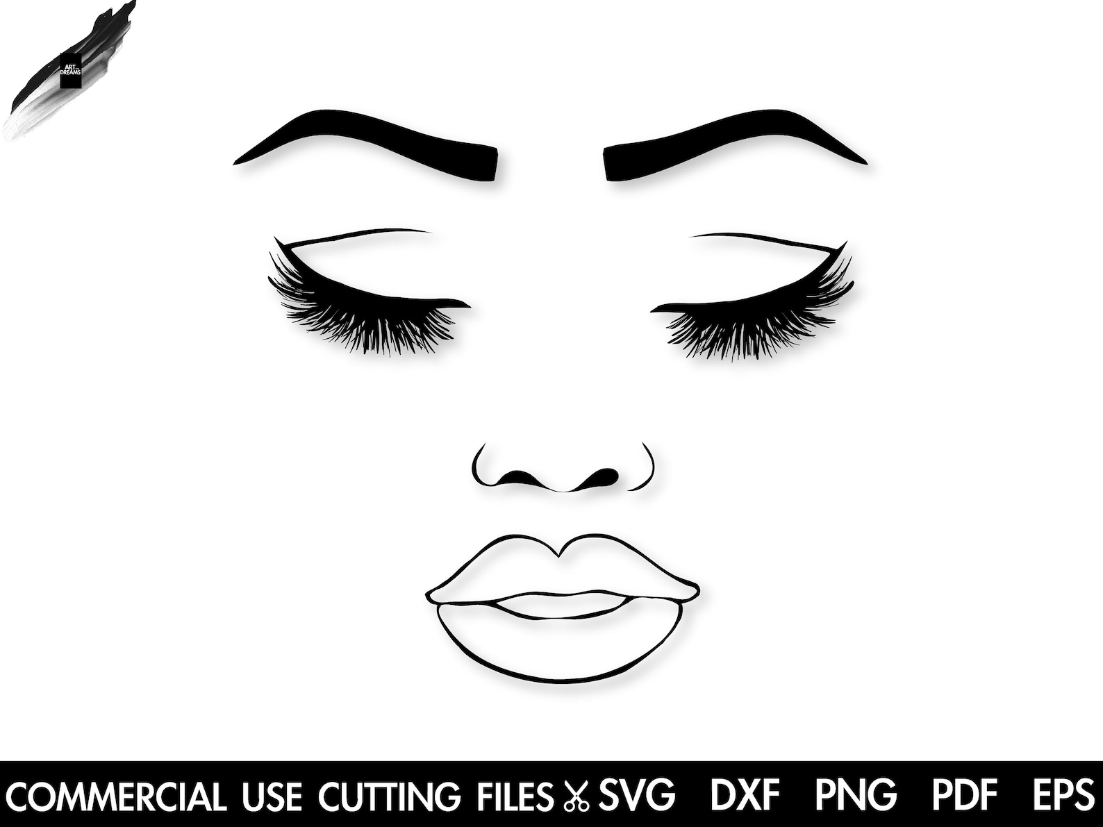 Beau visage SVG Svg de cils maquillage Svg femme Svg fille - Etsy France