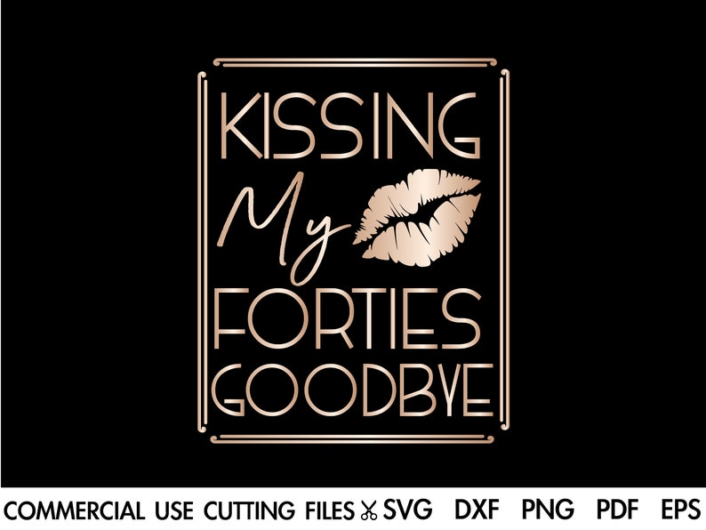 Kissing My 40 Goodbye SVG 40th Birthday Svg Birthday Queen - Etsy