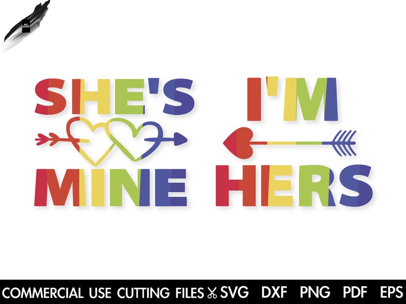 I Am Hers She is Mine SVG Lgbt Couple Shirt Svg Cut File | Etsy
