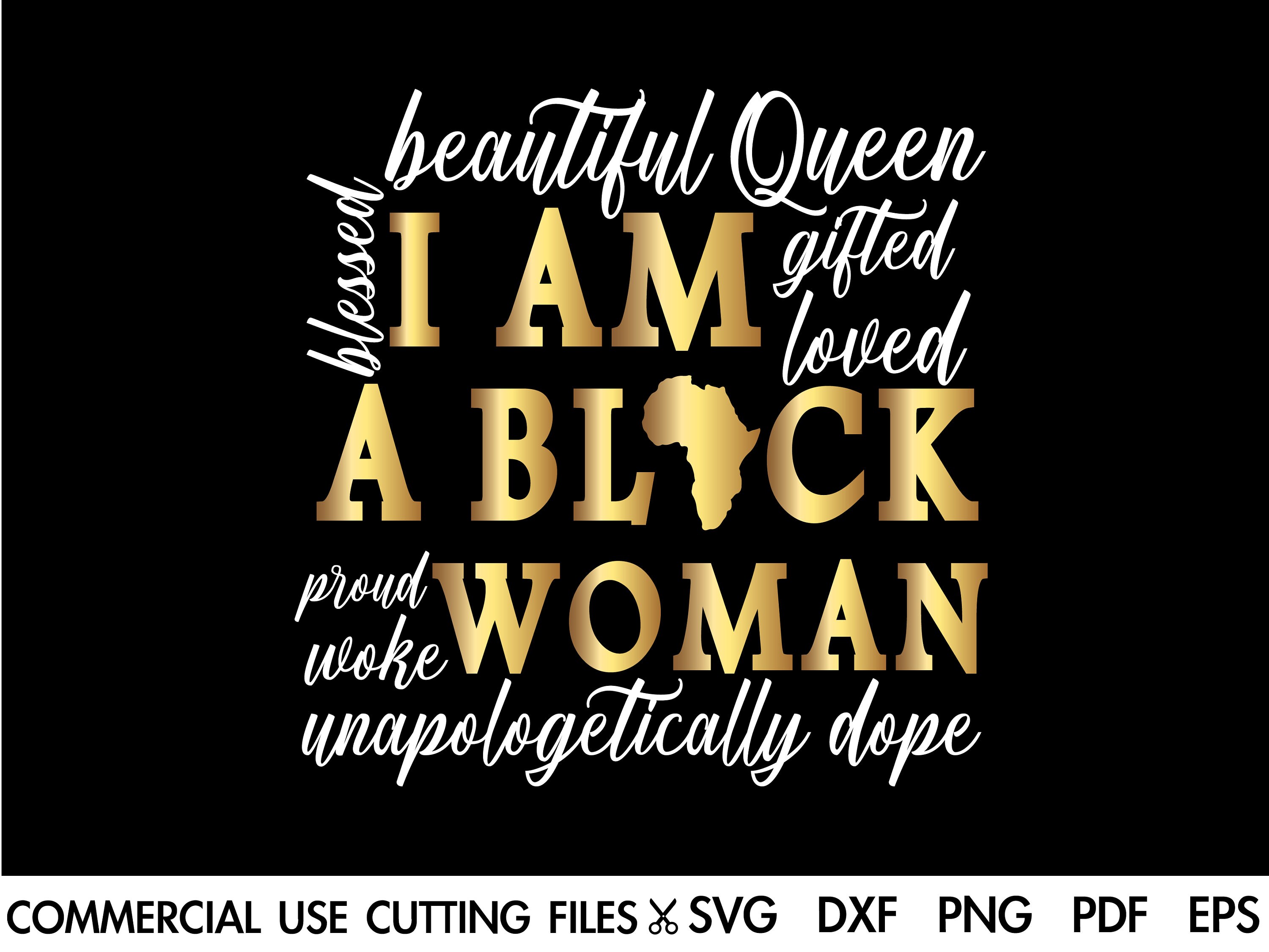 I Am Black Woman History Svg Black History Month Svg Black Etsy