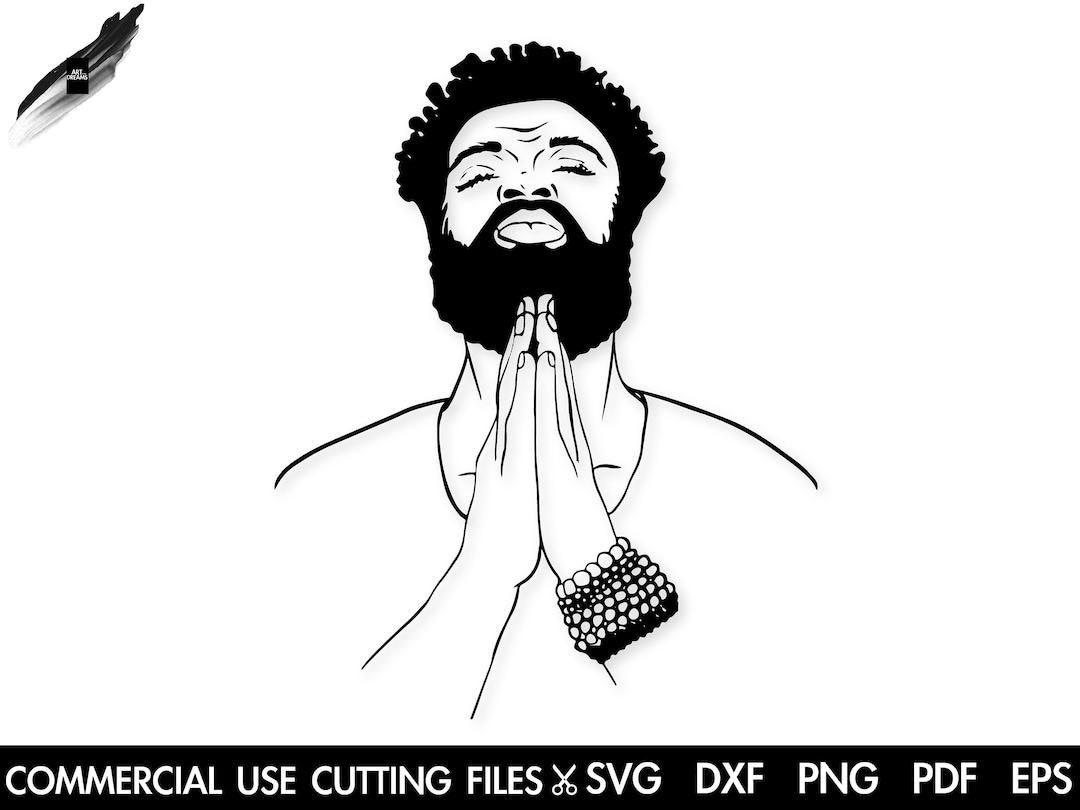 Black Man Praying SVG, Afro Praying SVG, Afro Svg, Afro Man Svg, Afro ...