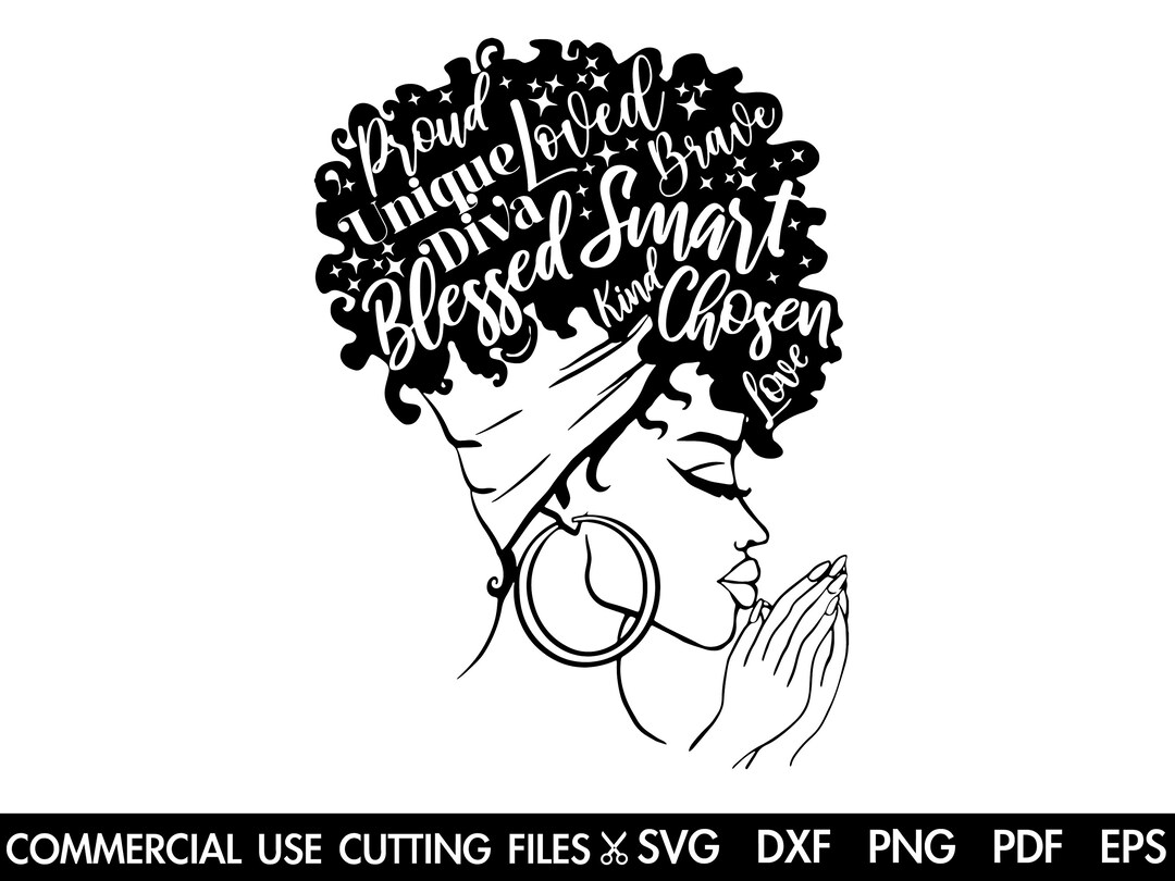 Afro Svg Black Woman Praying Svg Afro Praying Svg Afro Woman Svg