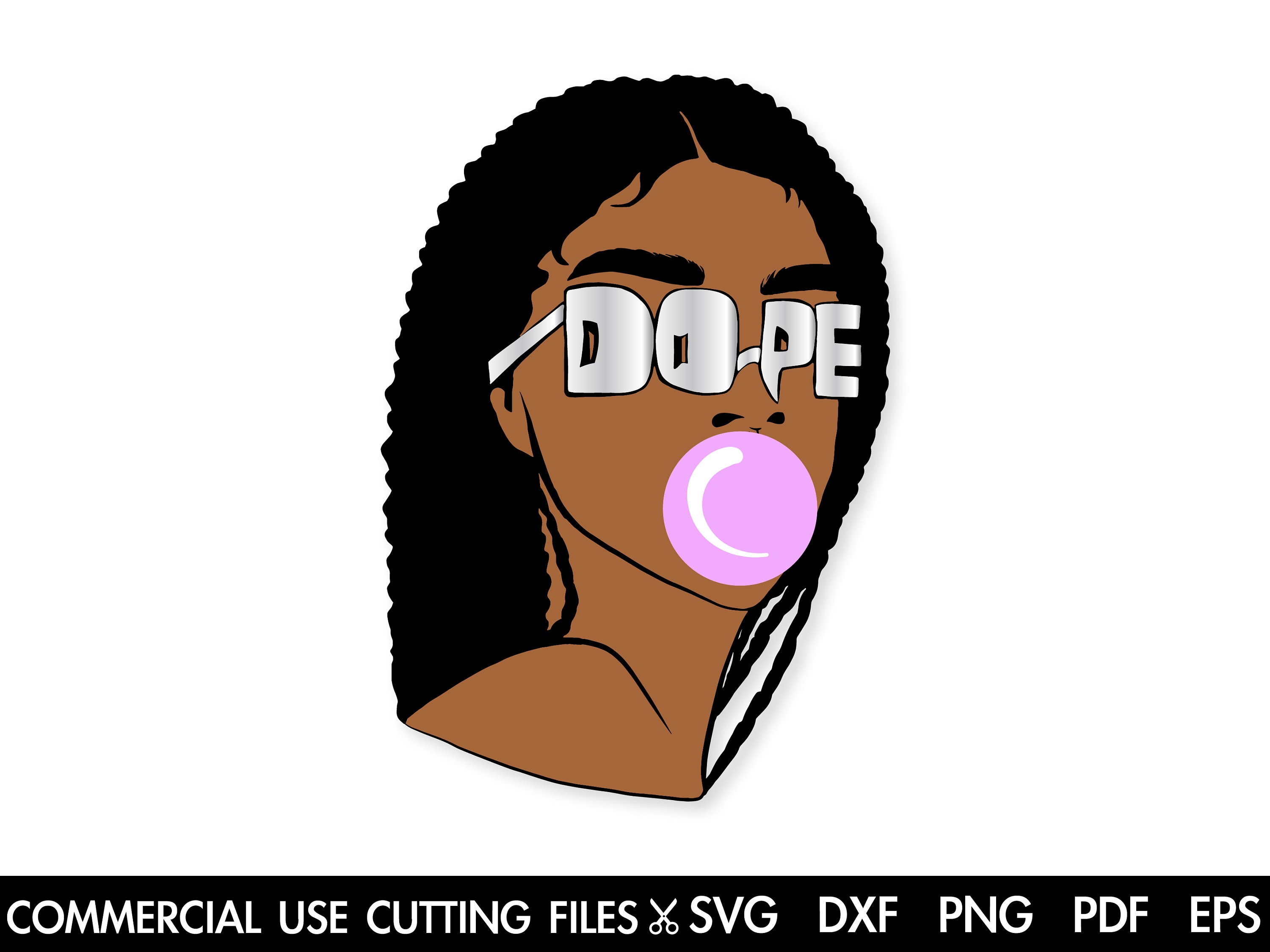 Dope Girl With Bubble Gum SVG Beautiful Girl Svg Black Woman - Etsy