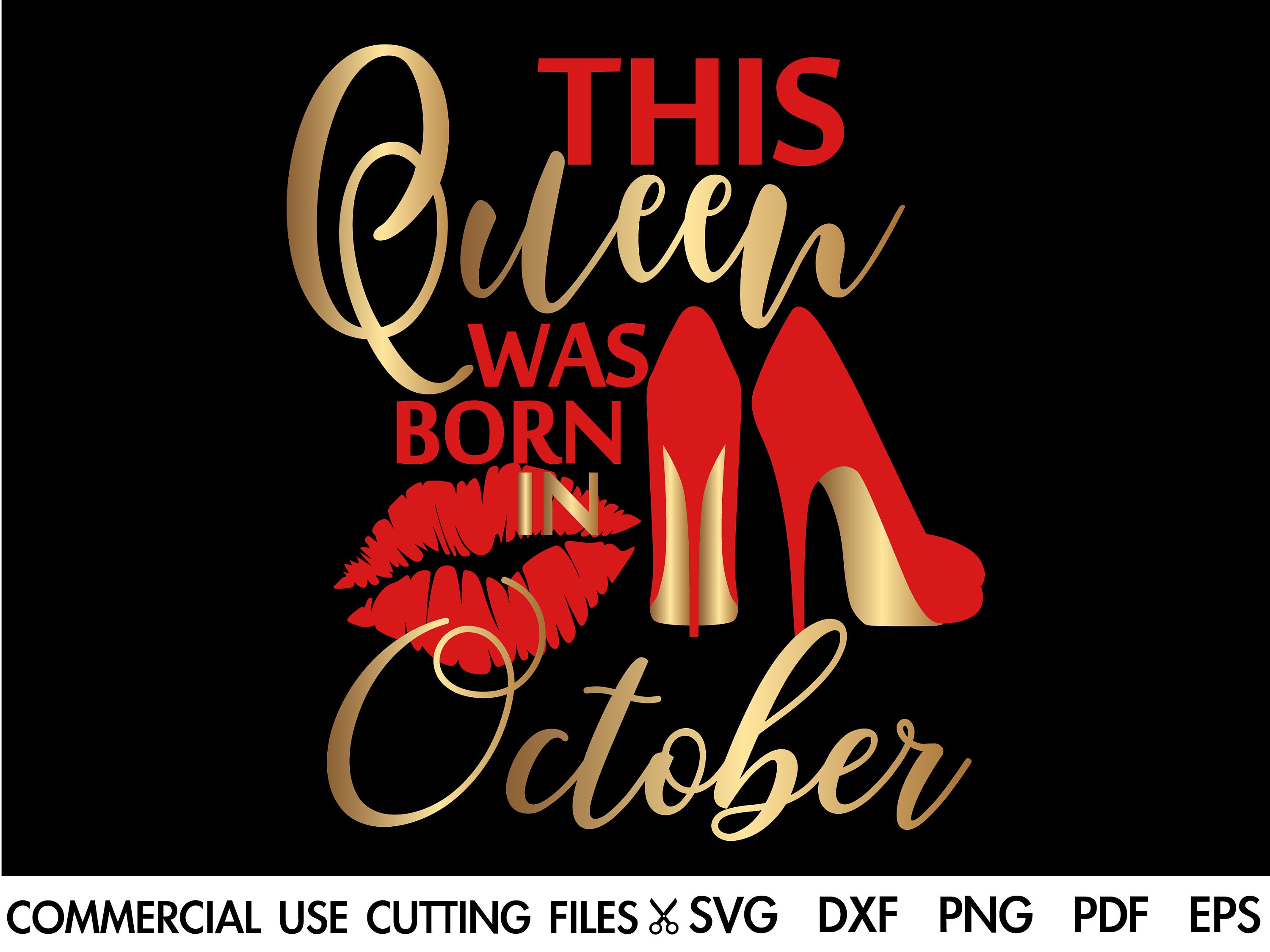 This Queen Was Born in October SVG, October Queen Svg, Scorpio Svg ...