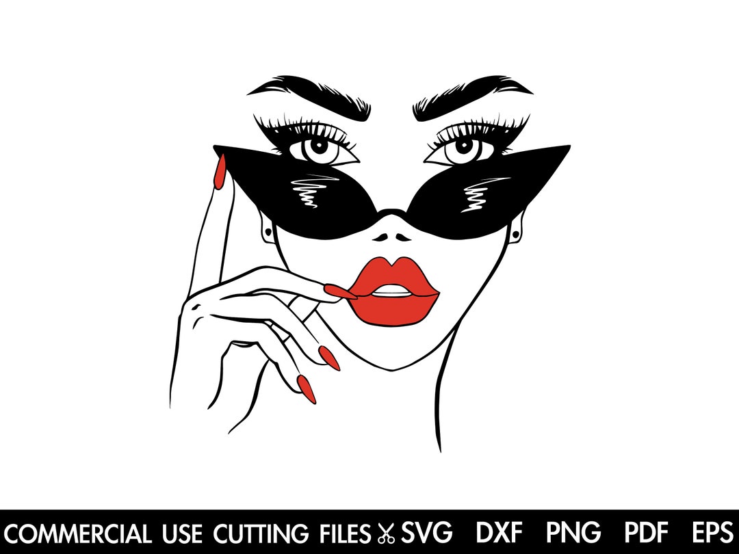 Beautiful Woman in Glasses SVG, Beauty Svg, Beautiful Face Svg, Woman ...