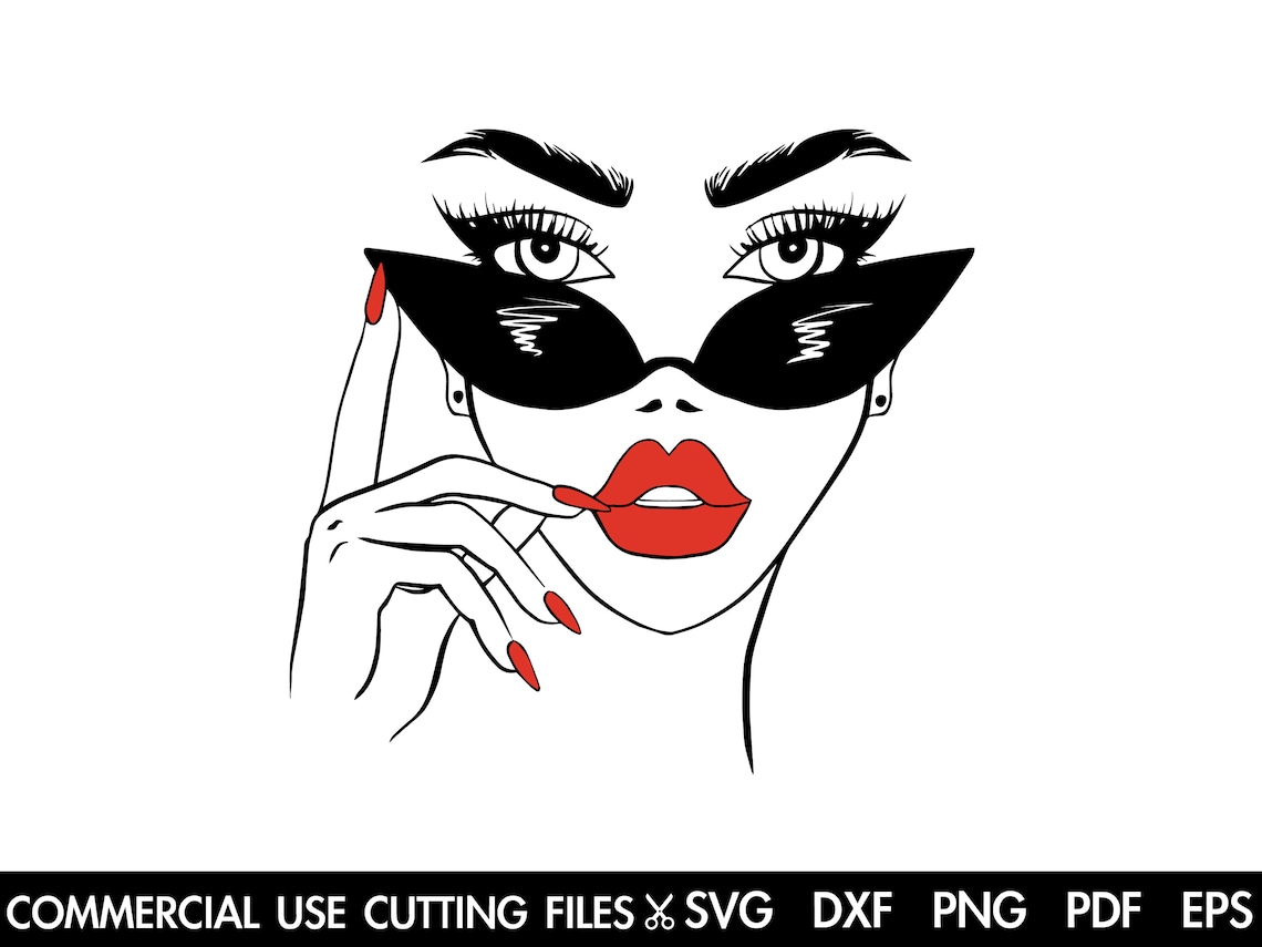 Beautiful Woman in Glasses SVG Beauty Svg Beautiful Face - Etsy